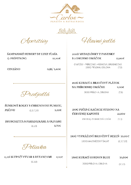 Slávnostné menu :: Penzioncarlos